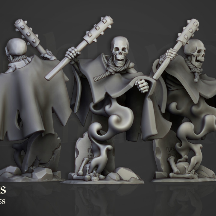 3D Printable Crypt Ghosts - Highlands Miniatures by Highlands Miniatures