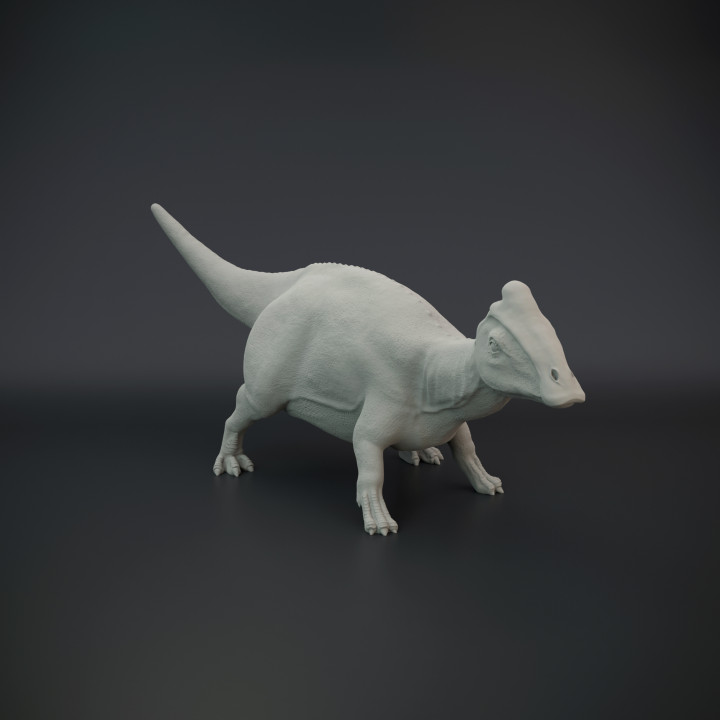3D Printable Parasaurolophus baby standing - dinosaur by Dino and Dog