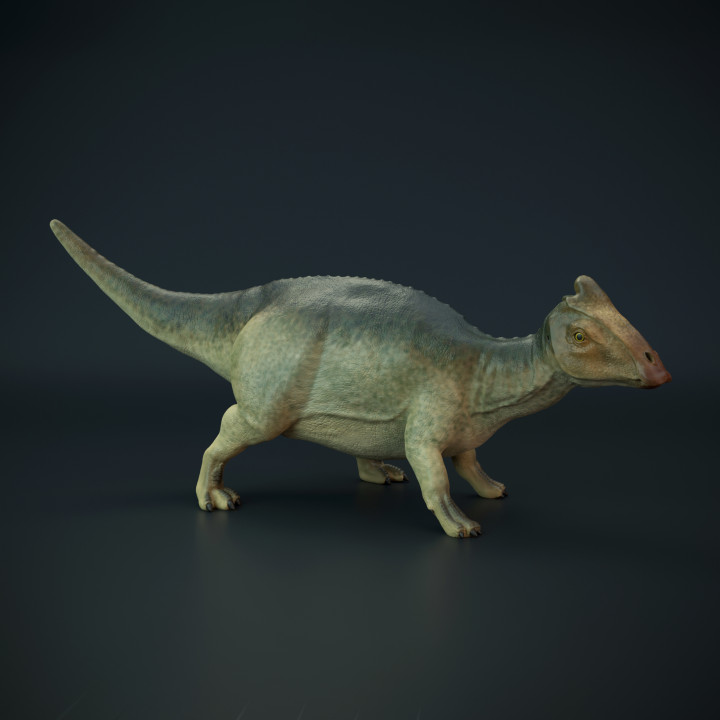 3D Printable Parasaurolophus baby standing - dinosaur by Dino and Dog