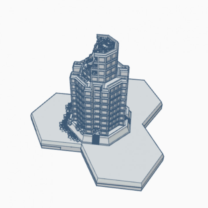 3D Printable Ruined Corporate HQ Tower Hex Map Scale HMSSFR047 by ...