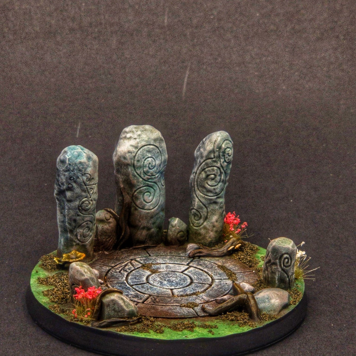 3D Printable Druid circle scenic base, round and square by Feed My ...