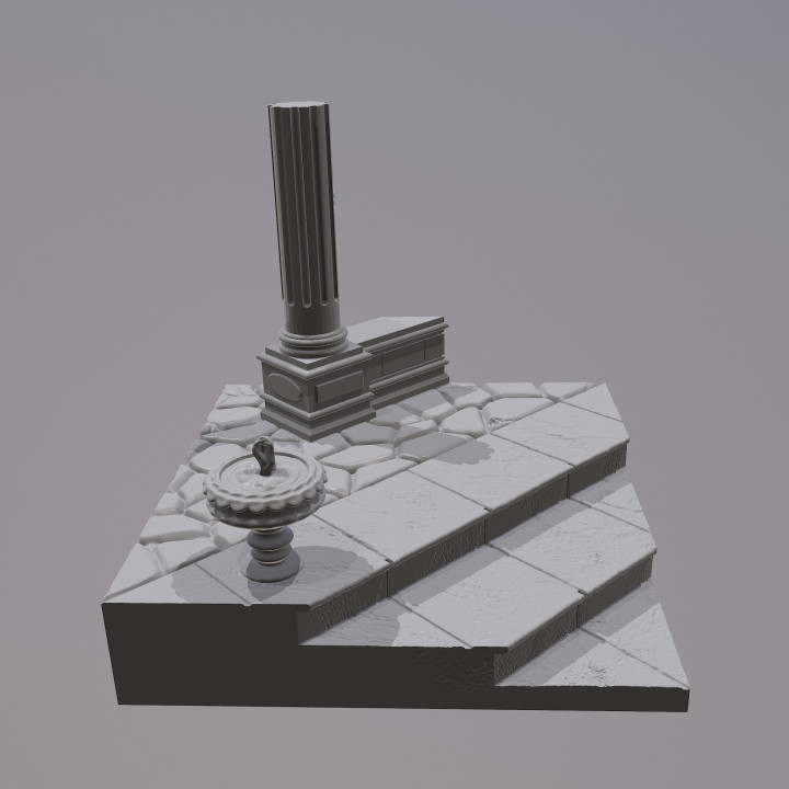3D Printable Neo roman and classical roman stairs, mini diorama by Feed ...