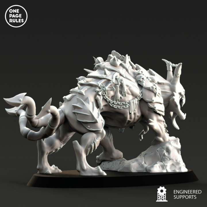 3D Printable Tri-Hound Champion - War Daemons by One Page Rules