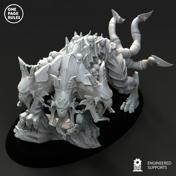 3D Printable Tri-Hound Champion - War Daemons by One Page Rules