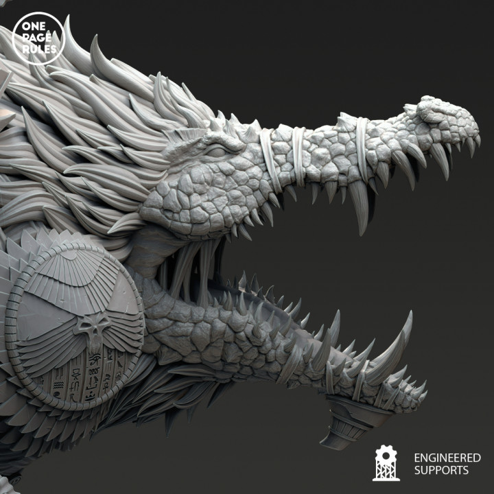 3D Printable Desert Titan (Ammut) - Mummified Undead by One Page Rules