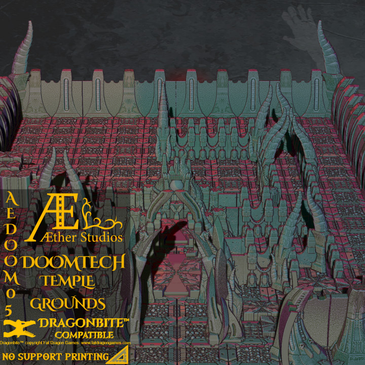 3D Printable AEDOOM05 – Temple Grounds by Aether Studios