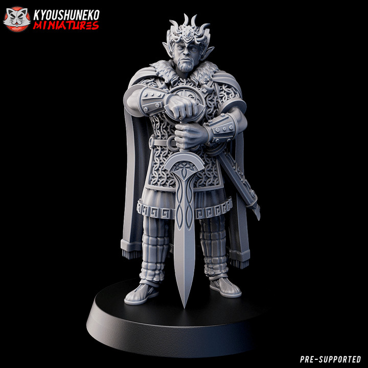 3D Printable Gaelic Wood Elf King by Kyoushuneko Miniatures