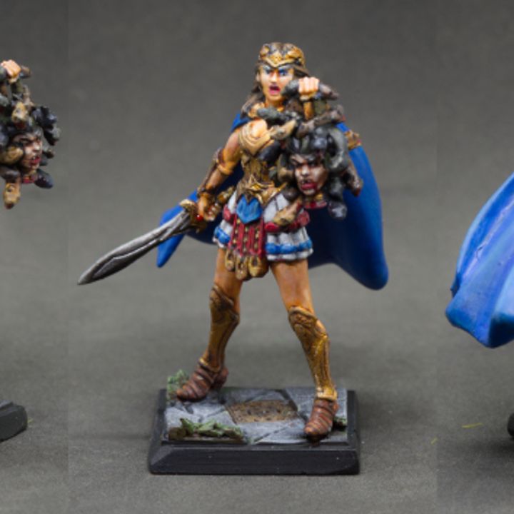 3D Print of Princess Andromeda and Pegasus - 32mm scale by Greymouse