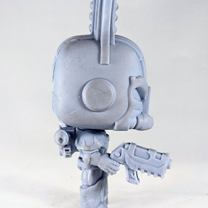 3D Printable Big Head evil space marine by VeloriaMiniatures