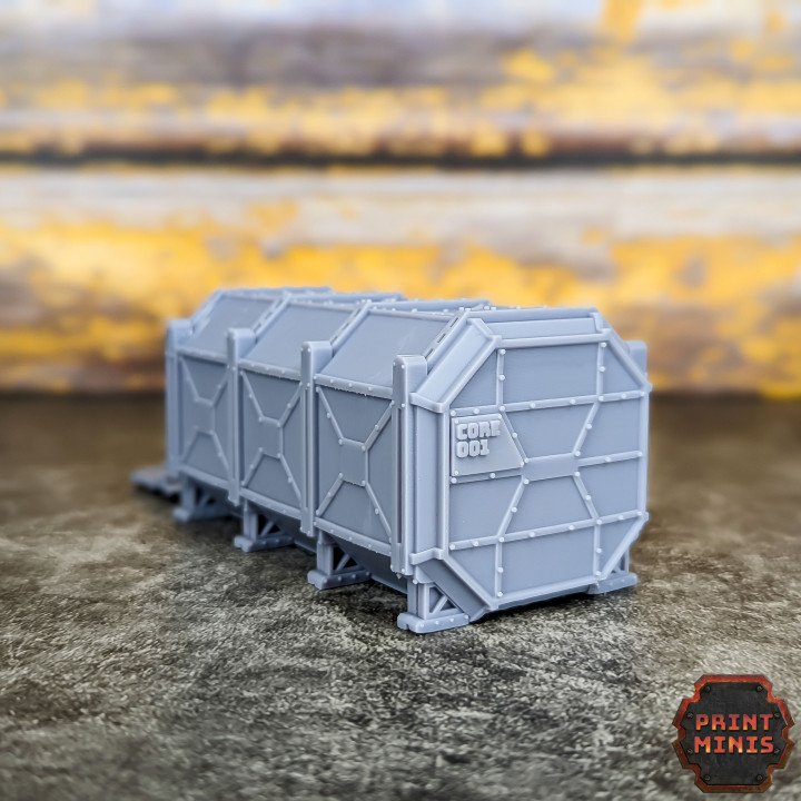 3D Printable Shipping Container Modular Kit by Print Minis