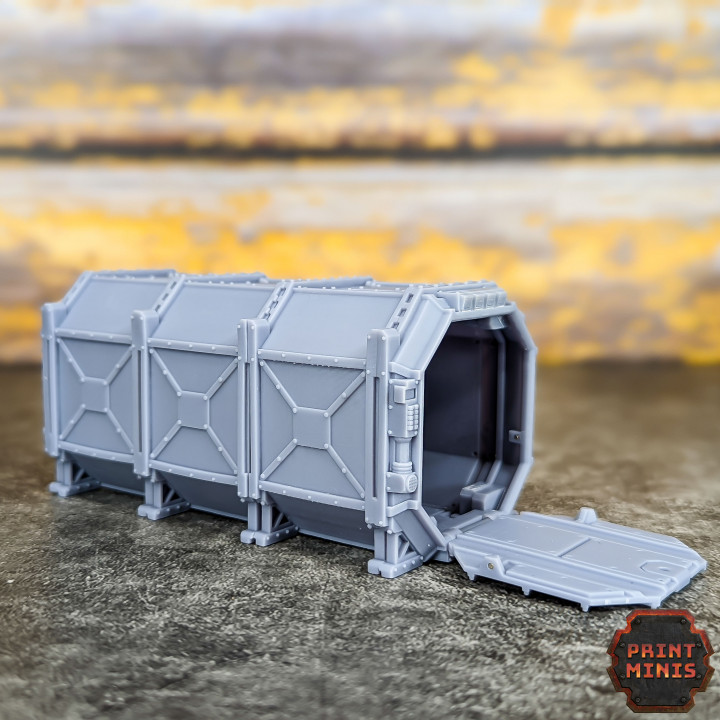 3D Printable Shipping Container Modular Kit by Print Minis