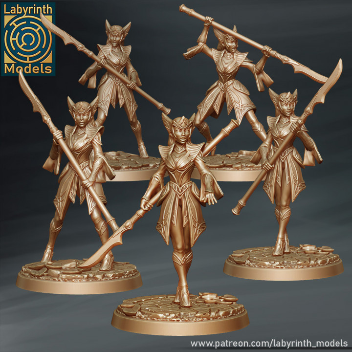 3D Printable Radiant Elves Collection - 32mm scale by Labyrinth Models