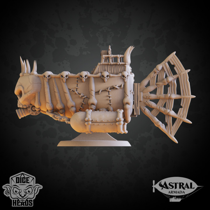 3D Printable Necromancer Skiff Astral Ship (Large Version) by Dice Heads