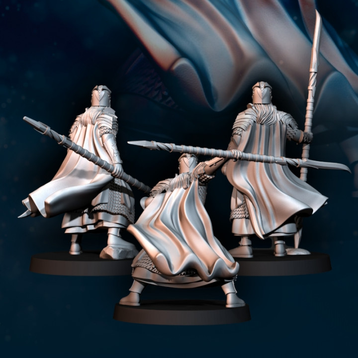 3D Printable 3x Armoured Wood Elves - Spear (Halberd) | Wood Elves ...