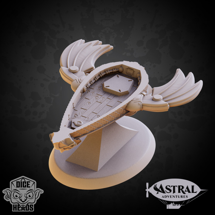 3D Printable Dragon Yacht Astral Skiff (large Version) by Dice Heads