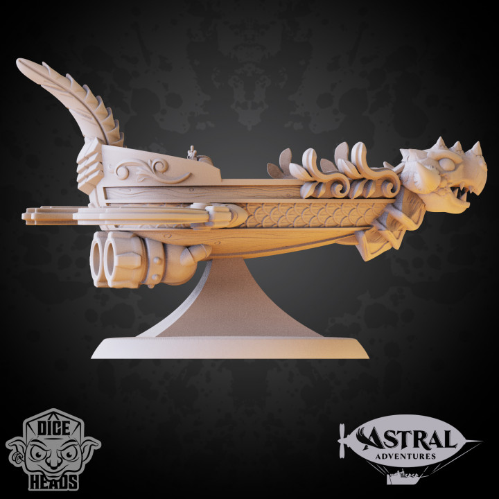 3D Printable Dragon Yacht Astral Skiff (large Version) by Dice Heads