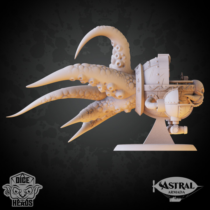 3D Printable Tentacle Pod Astral Ship (Large Version) by Dice Heads