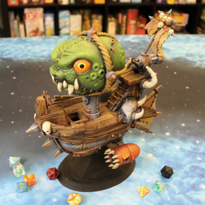 3D Printable Goblin Attack Skiff Astral Ship (Large Version) by Dice Heads