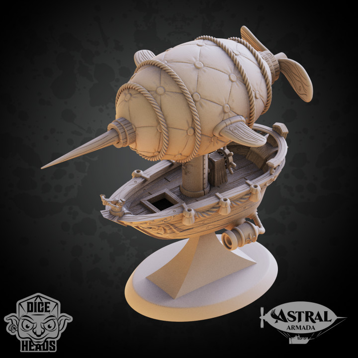 3D Printable Guild Skiff Astral Ship (Large Version) by Dice Heads