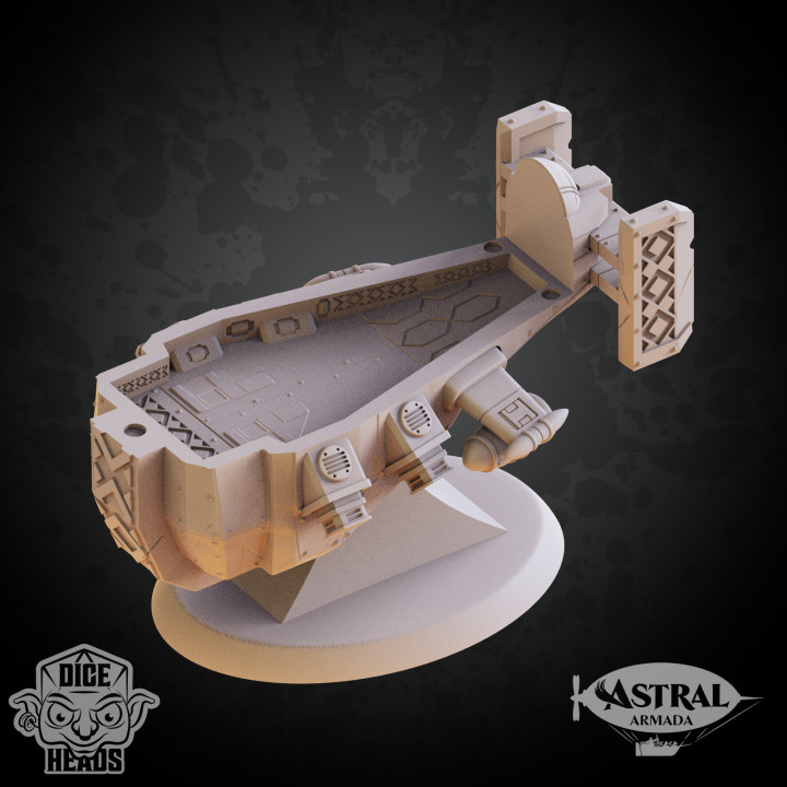 3D Printable Dwarven Ramraider Astral Ship (Large Version) by Dice Heads