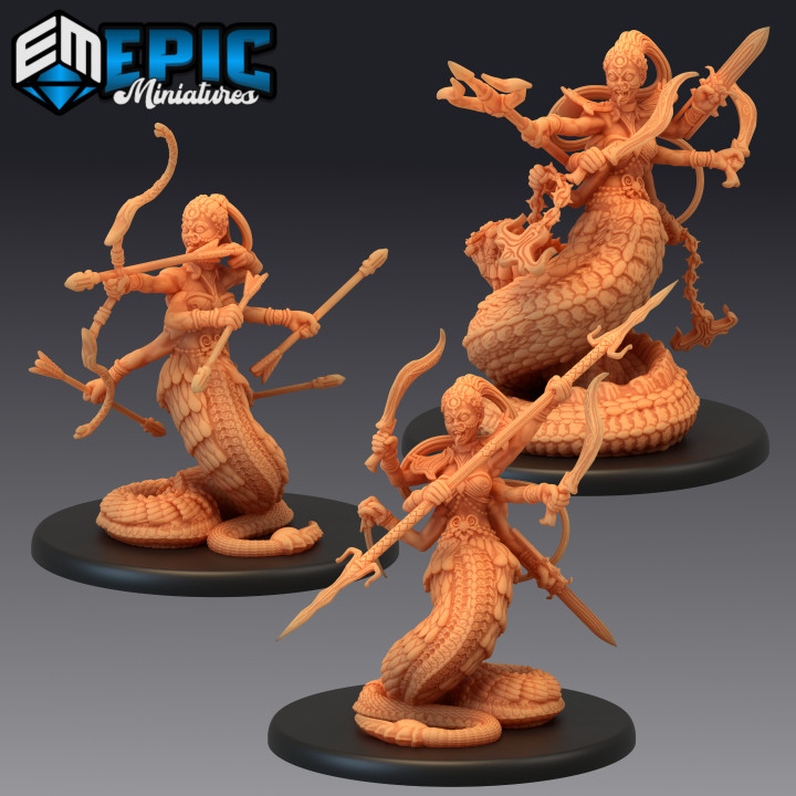 3D Printable Marilith Set / Demonic Tactician / Six-Armed Hell Warrior ...
