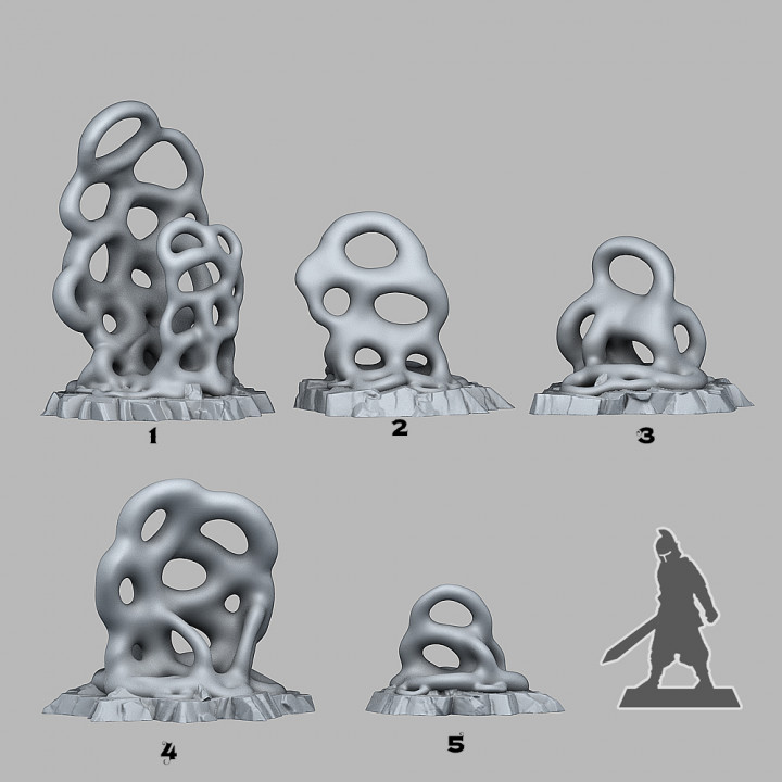 3D Printable AGRESSIVE SHAPELESS MUSHROOMS by Fantastic Plants And Rocks