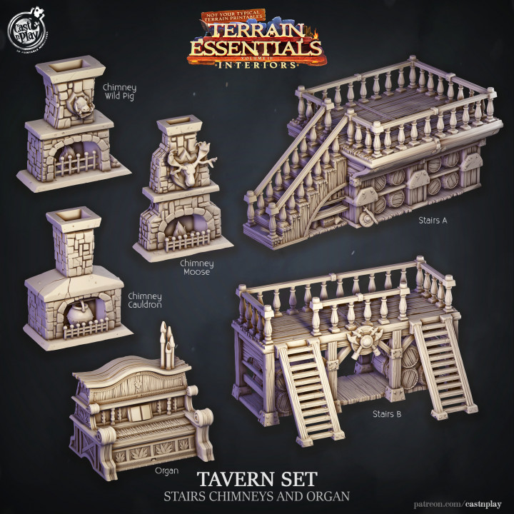 3D Printable Tavern Set (Pre-Supported) - Terrain by Cast n Play