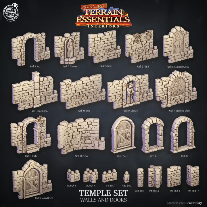 3D Printable Temple Set (Pre-Supported) - Terrain by Cast n Play