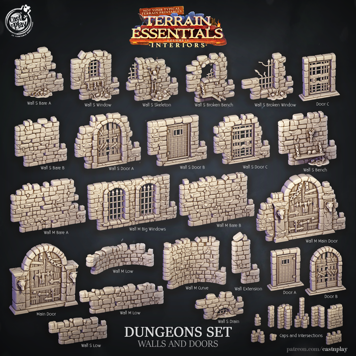 3D Printable Dungeons Set (Pre-Supported) - Terrain by Cast n Play