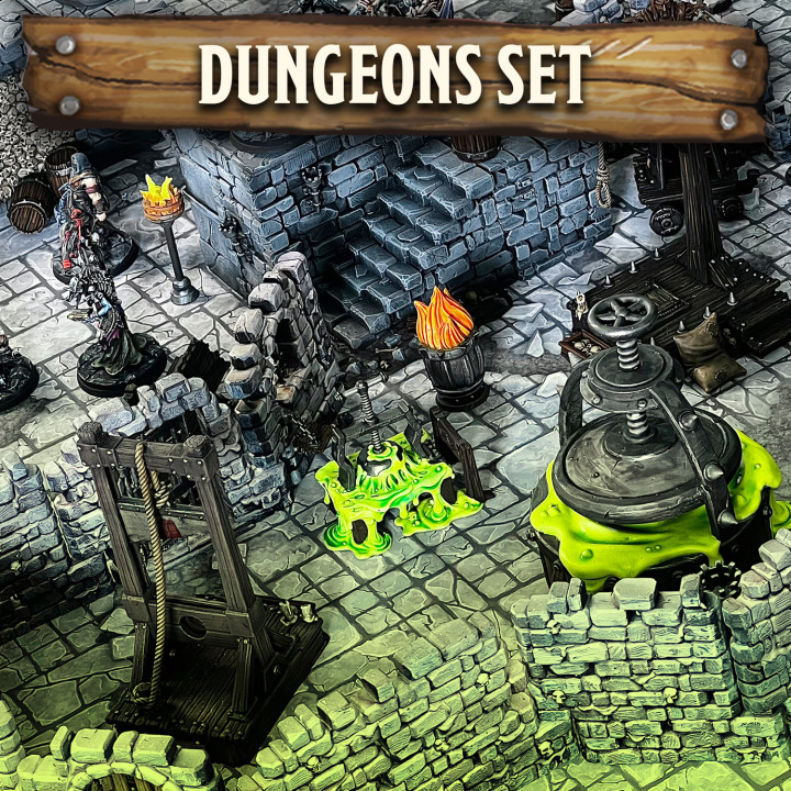 3D Printable Dungeons Set (Pre-Supported) - Terrain by Cast n Play