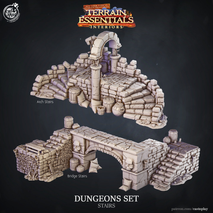 3D Printable Dungeons Set (Pre-Supported) - Terrain by Cast n Play