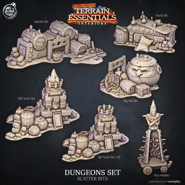 3D Printable Dungeons Set (Pre-Supported) - Terrain by Cast n Play