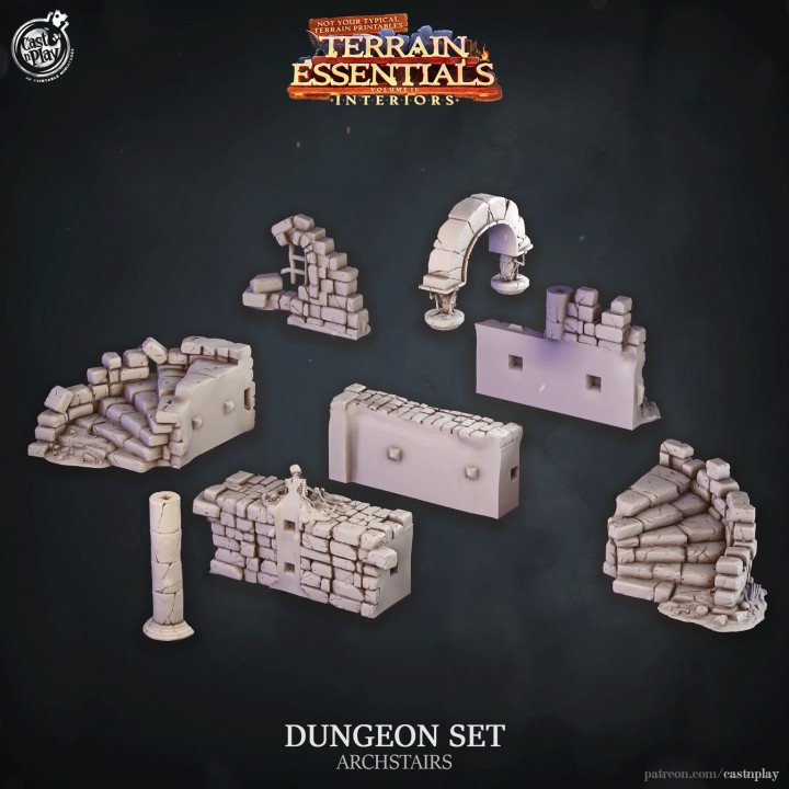 3D Printable Dungeons Set (Pre-Supported) - Terrain by Cast n Play