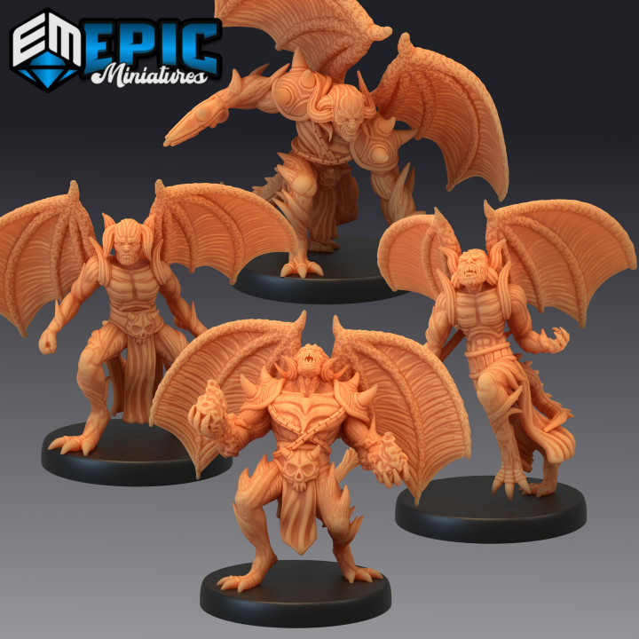 3D Printable Winged Devil Army Set / Hell Warrior / Demon General ...