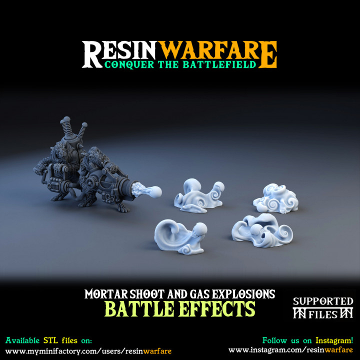 3D Printable Mortar Shot and Explosion Effects by ResinWarfare
