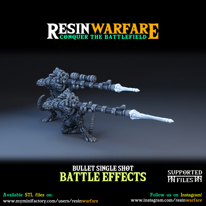 3D Printable Single Bullet Shot Effect by ResinWarfare