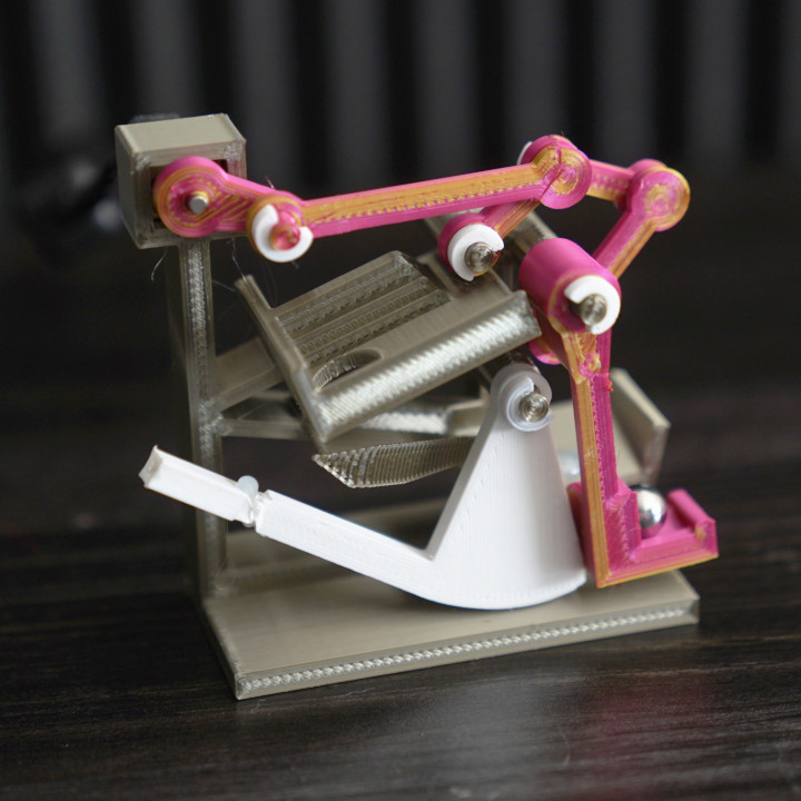 3D Printable 180 Degree Lift Arm Marble Machine by 3D Printer Academy