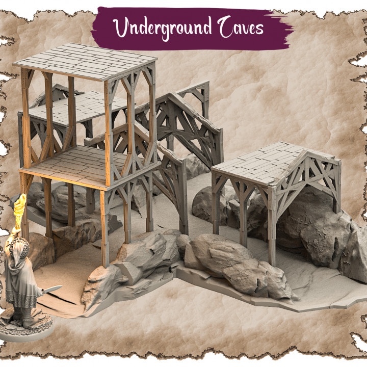 3D Printable Underground Caves - PACK by Sawant3D