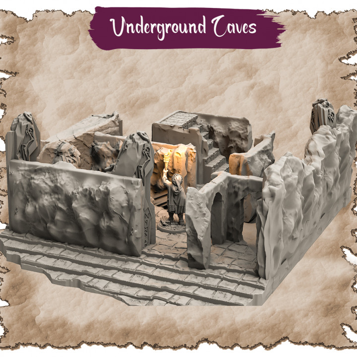 3D Printable Underground Caves - PACK by Sawant3D