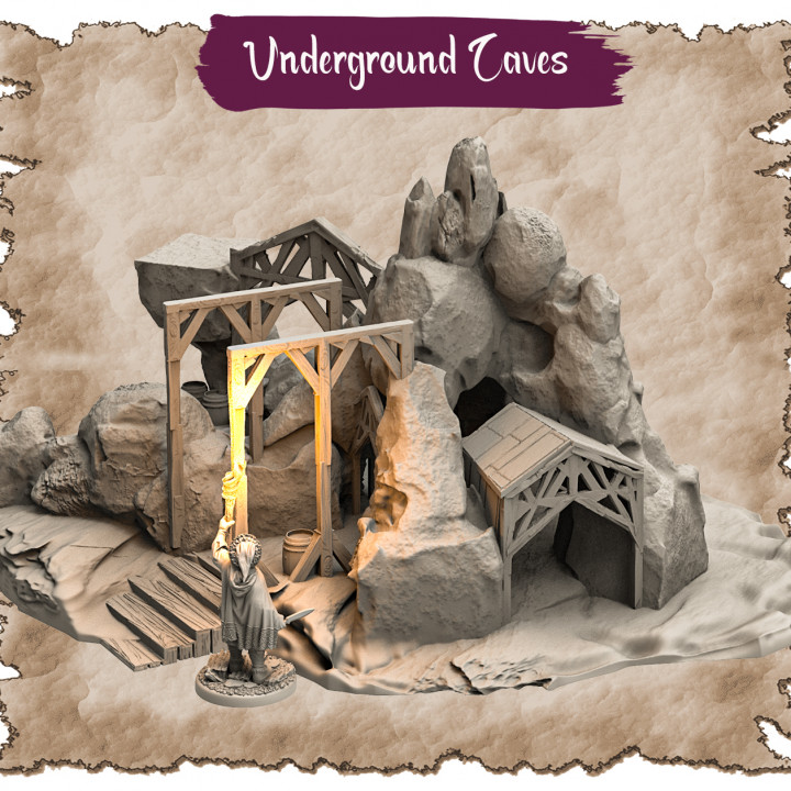 3D Printable Underground Caves - PACK by Sawant3D
