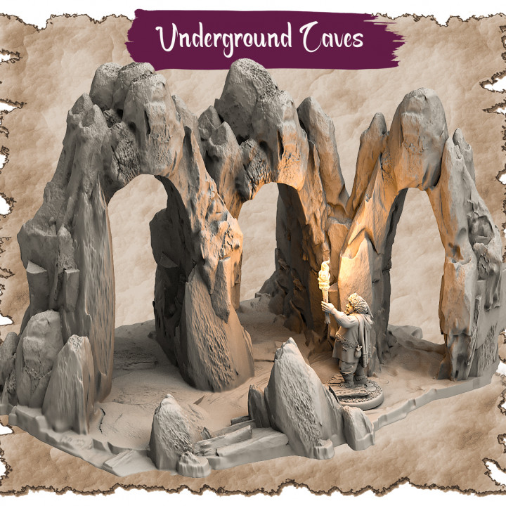 3D Printable Underground Caves - PACK by Sawant3D
