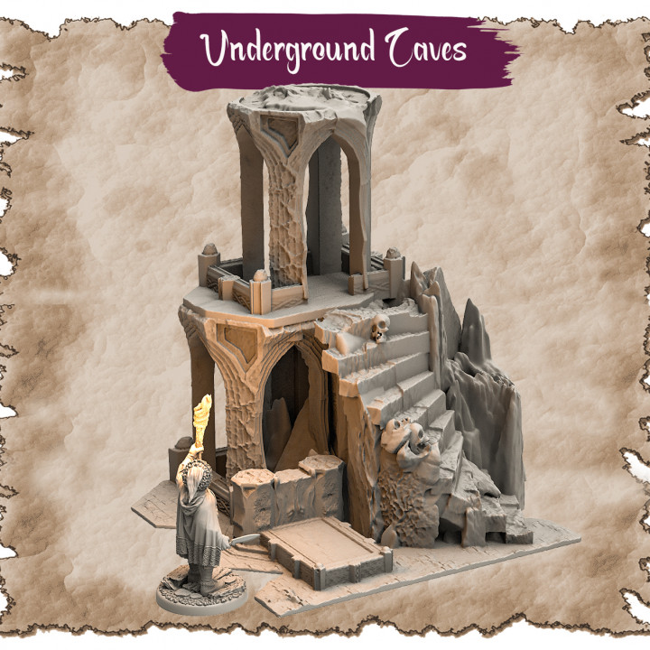3D Printable Underground Caves - PACK by Sawant3D