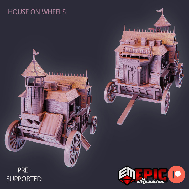 3D Printable House on Wheels / Mount Drawn Carriage / Gothic Vehicle ...