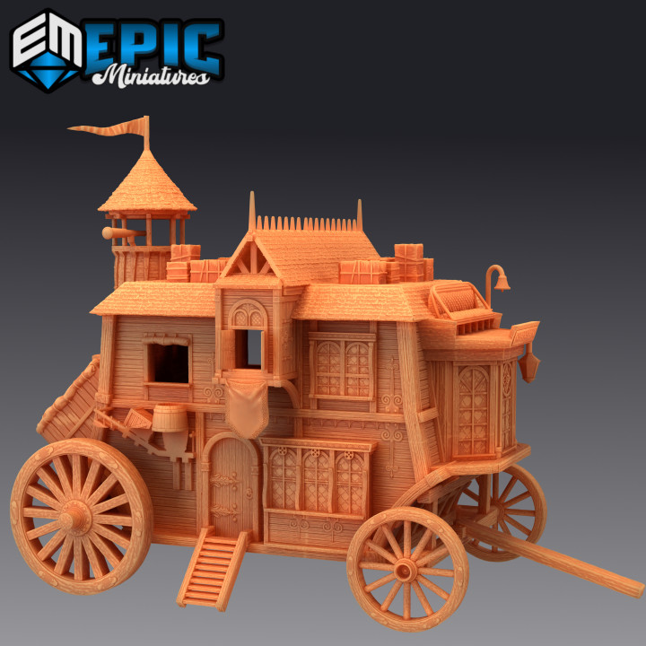 3D Printable House on Wheels / Mount Drawn Carriage / Gothic Vehicle ...