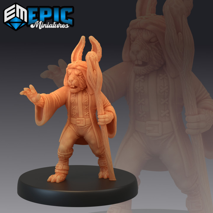 3D Printable Bunny Druid / Rabbit Nature Leader / Rodent Woodland ...