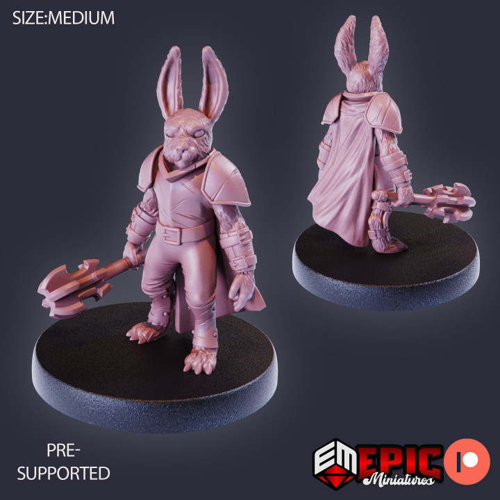 3D Printable Bunny Folk Set / Rabbit Warrior / Rodent Soldier / Hare ...