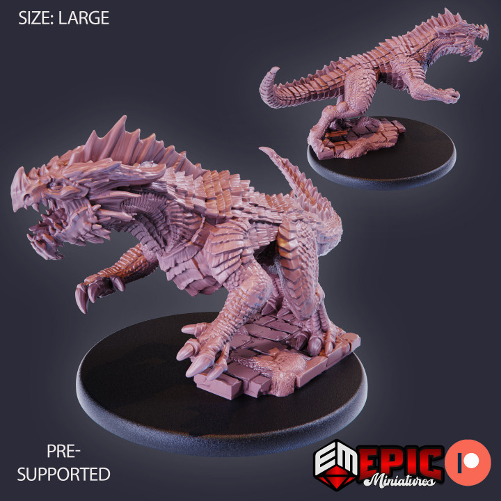 3D Printable Red Guard Drake Attacking / Legendary Dragon / Mountain ...