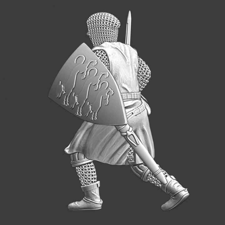3D Printable Medieval Squire advancing with sword by Northern Crusades ...