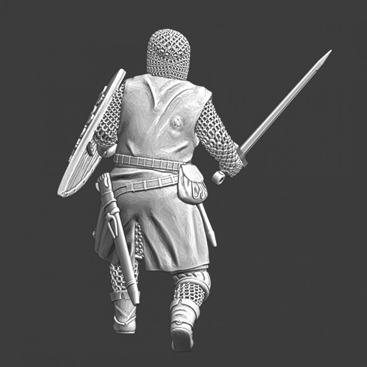 3D Printable Medieval Squire advancing with sword by Northern Crusades ...