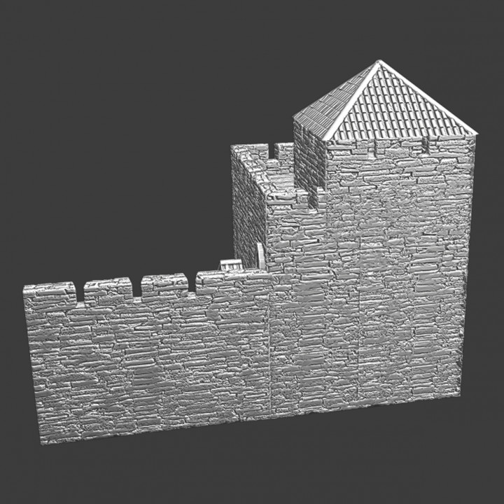 3D Printable Large castle corner tower - Modular Castle System by ...
